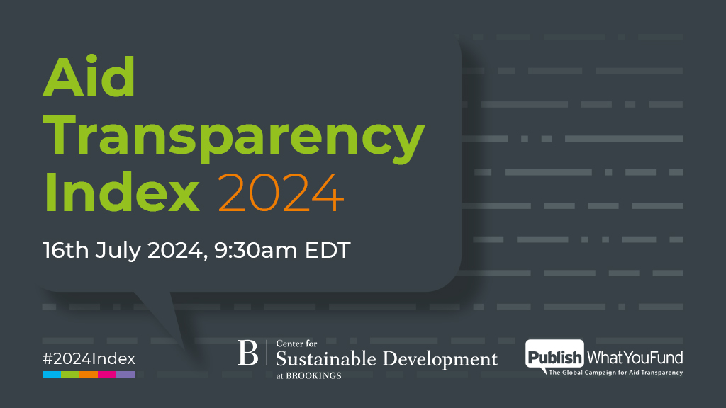 Watch now: Launch of the 2024 Aid Transparency Index - Publish What You ...